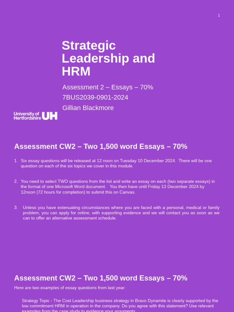 Strategic HRM Essay Guide | PDF | Essays | Cognition