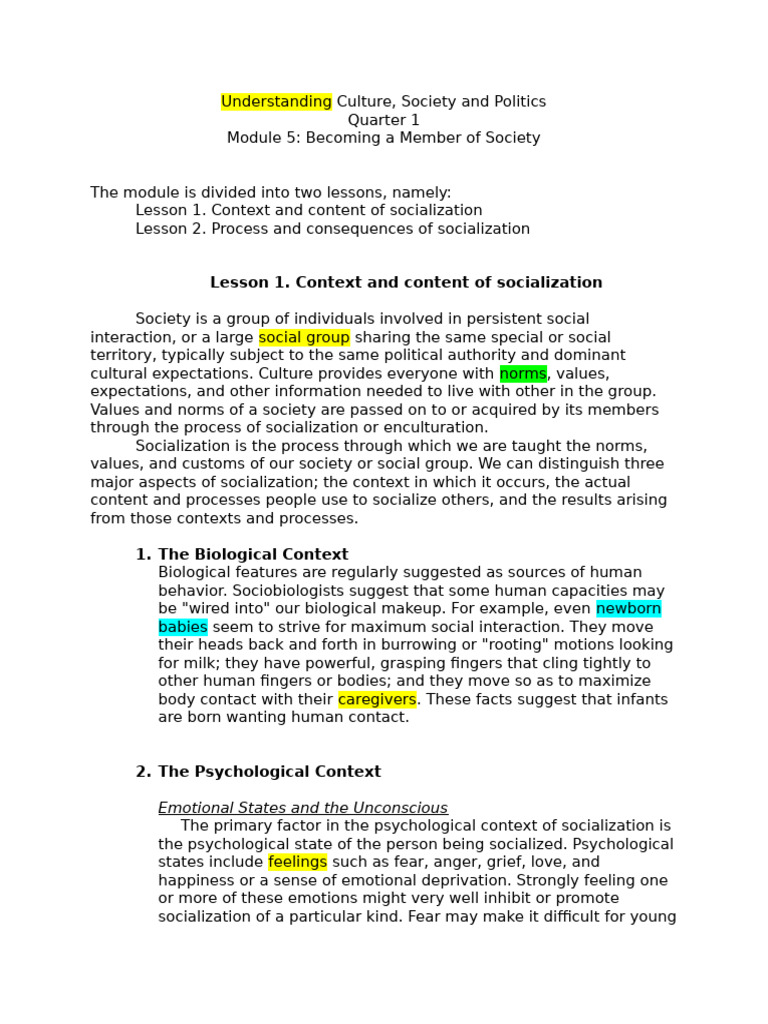 module-5-word-for-reporter | PDF | Id | Socialization