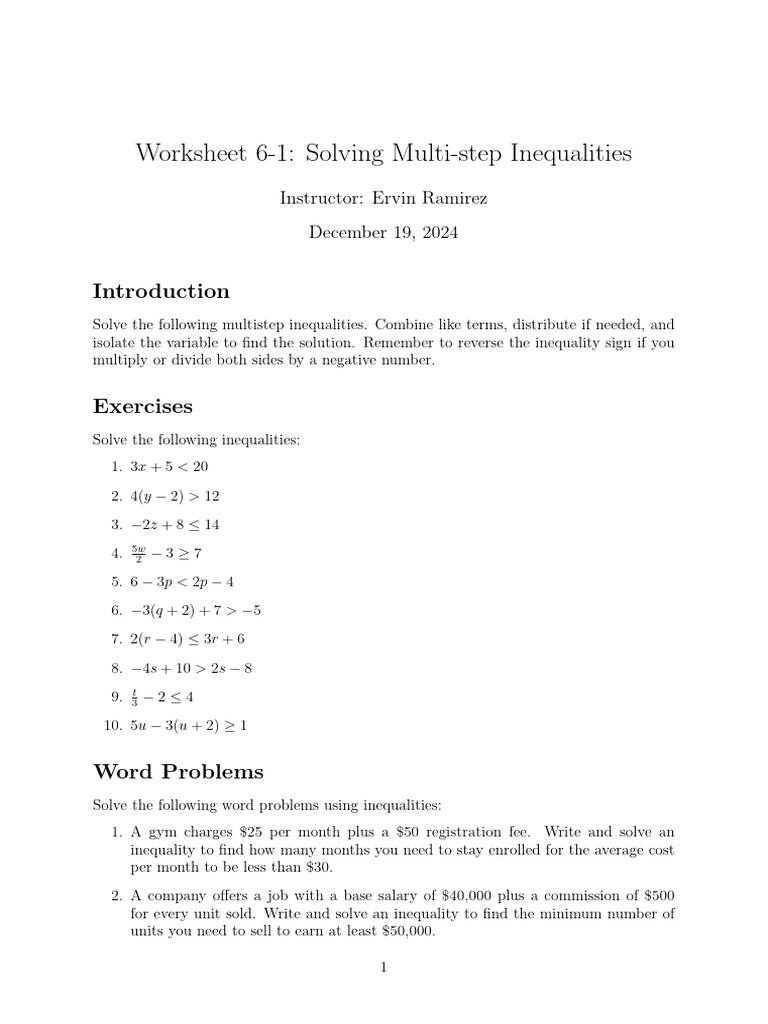 Worksheet 6 2 | PDF