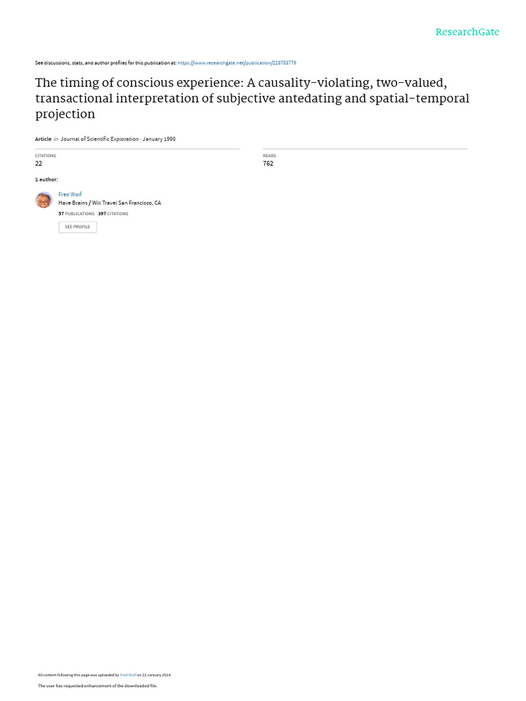 The Timing of Conscious Experience A Causality-Vio | PDF | Physics | Optics