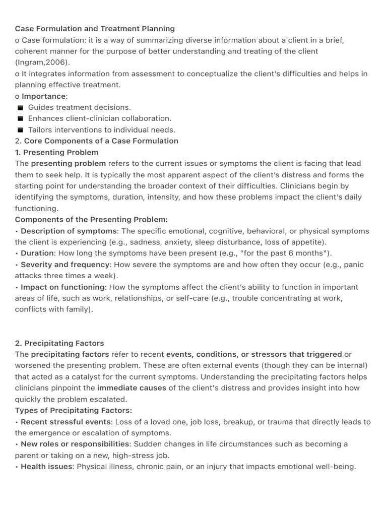 Case Formulation and Treatment Planning | PDF | Stress (Biology ...