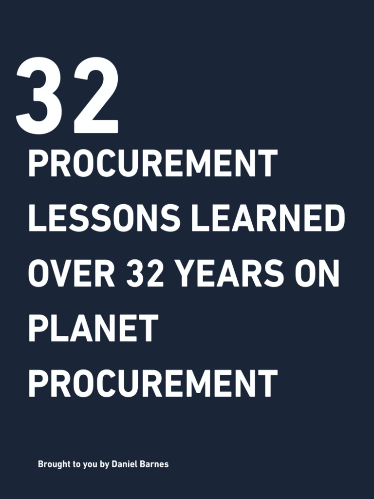32 Procurement Lessons Learned 1698402643 | PDF | Procurement | Innovation