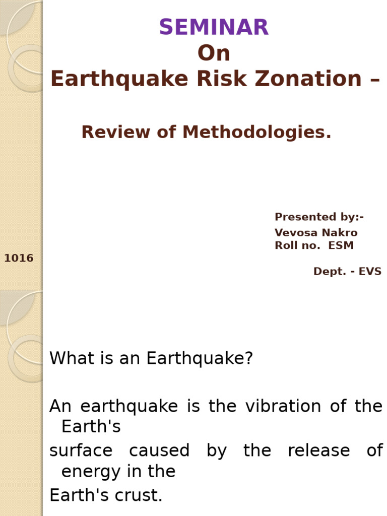 Earthquake Risk Zonation | PDF | Earthquakes | Seismology