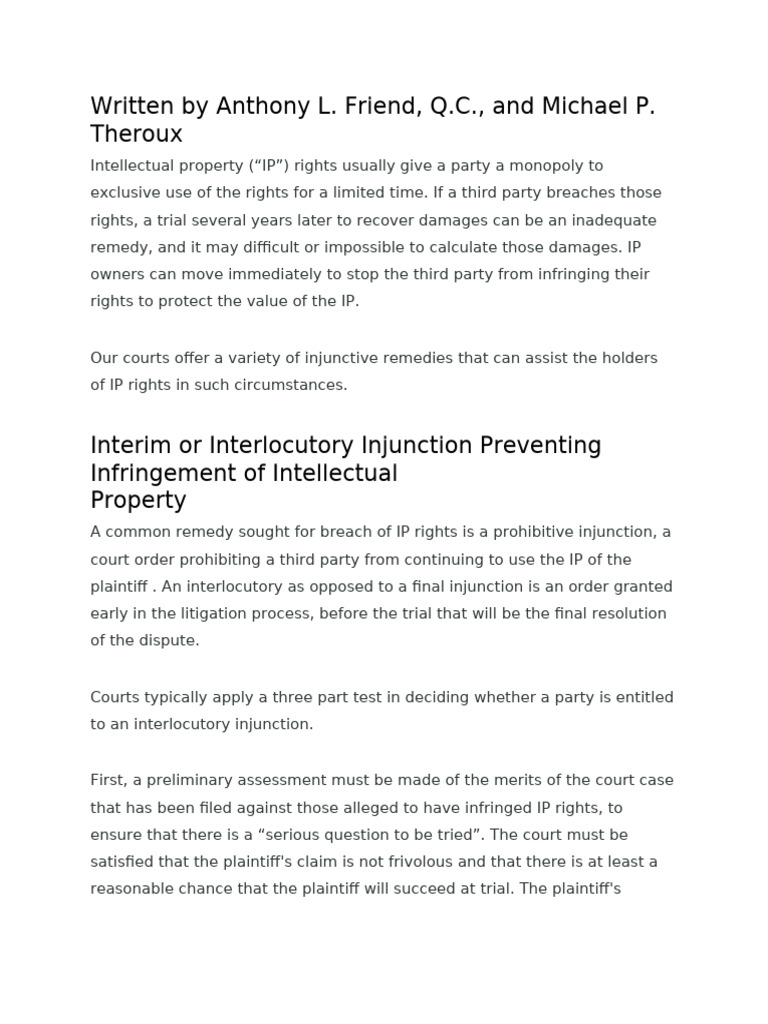 Injunction | PDF | Injunction | Legal Remedy