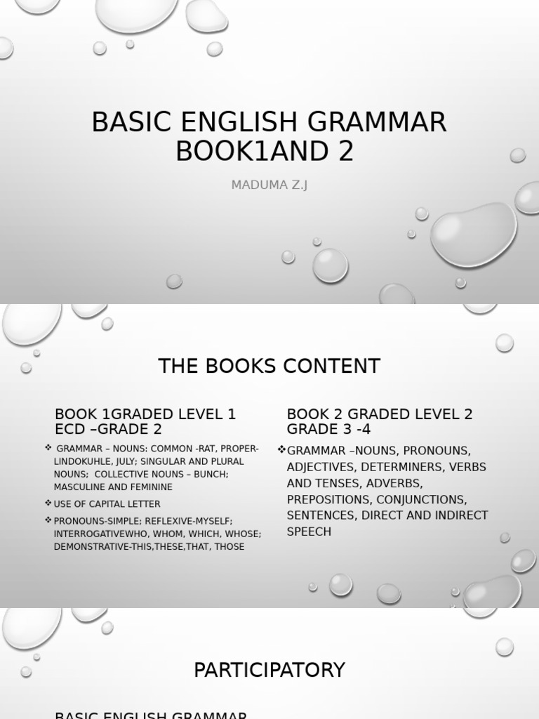 Basic English Grammar Book 1and 2 | PDF
