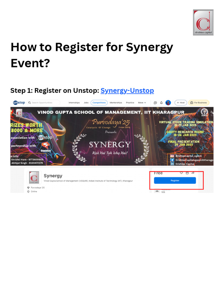 How To Reer For Synergy Event-1 | PDF