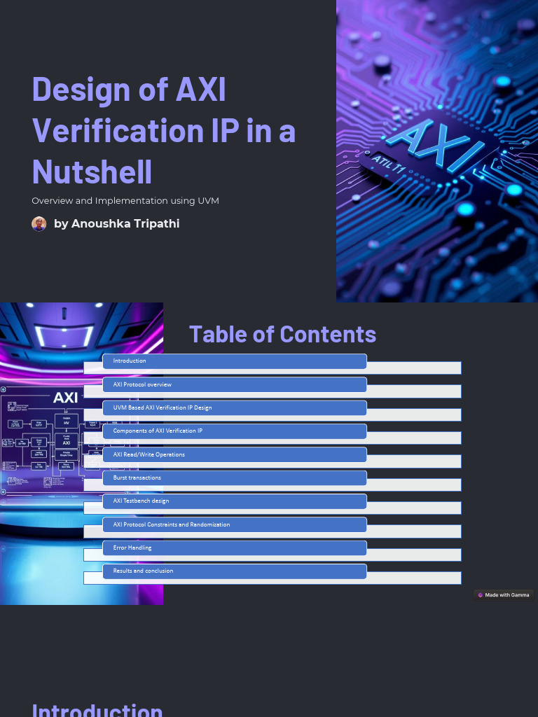 Design-of-AXI-Verification-IP | PDF | System On A Chip | Computer Architecture