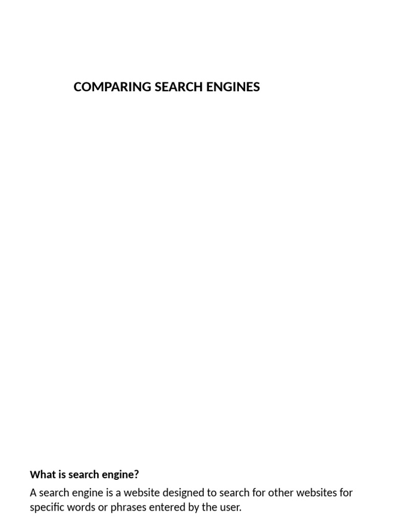 Comparing Search Engines | PDF