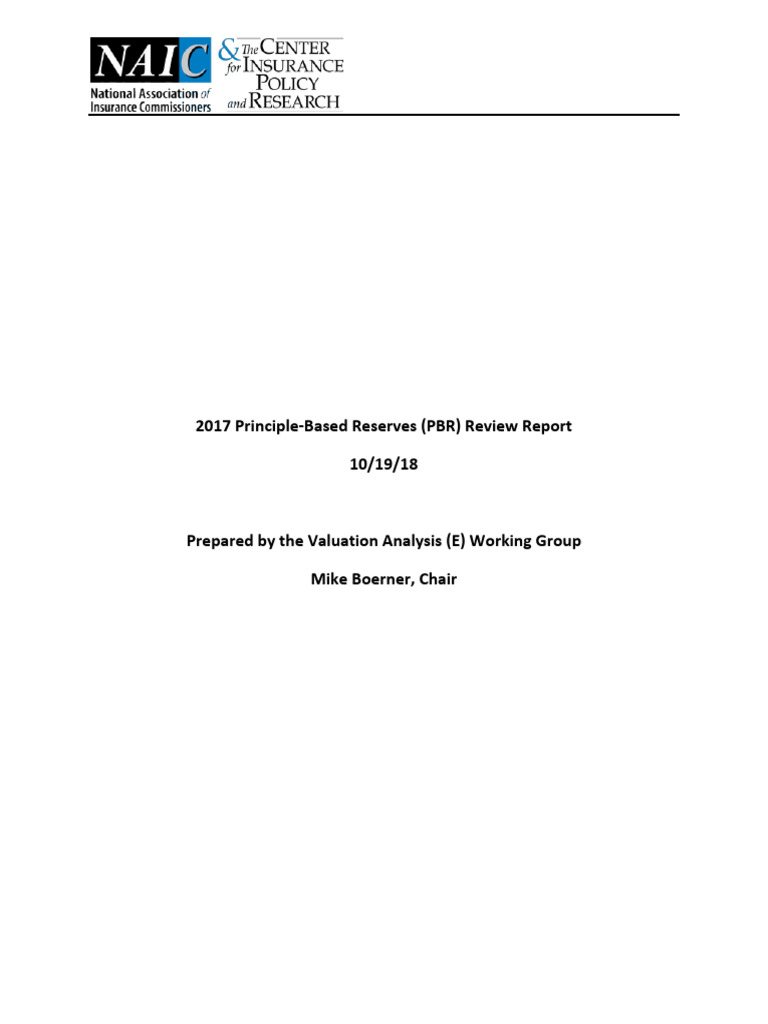 Cmte e Valuation Analysis WG 2017 PBR Review Report | PDF | Valuation ...