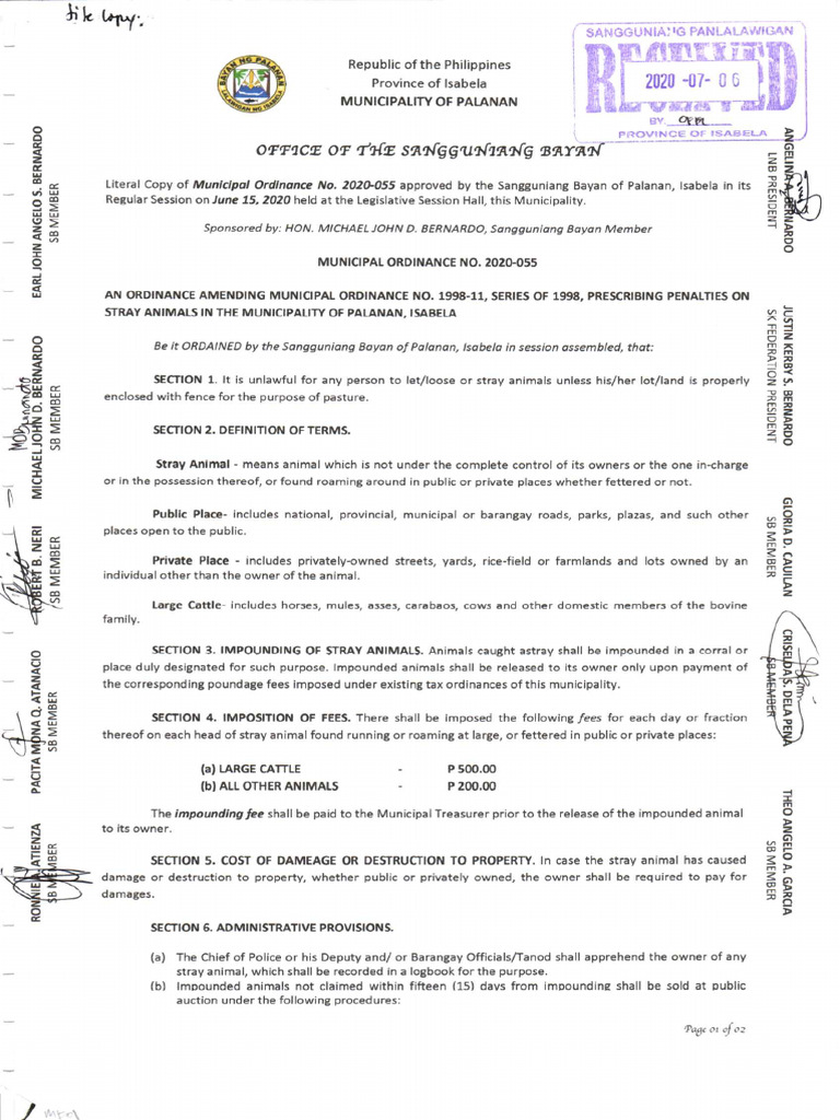 Municipal Ordinance No. 2020 055 | PDF