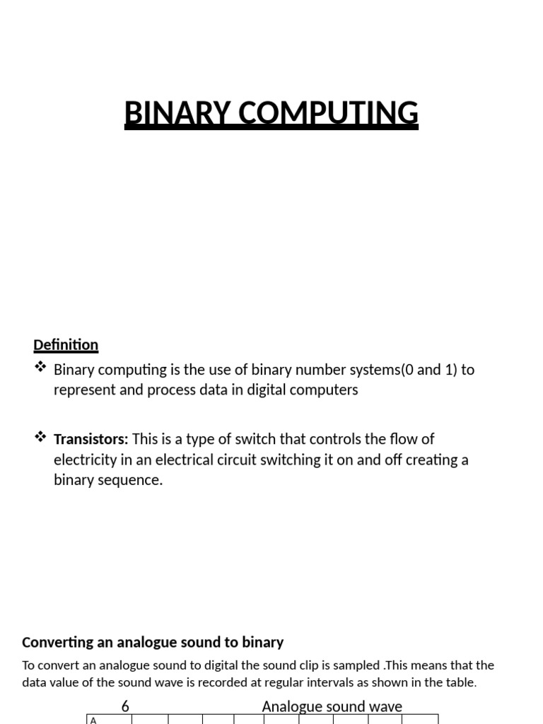 BINARY COMPUTING year 8 | PDF