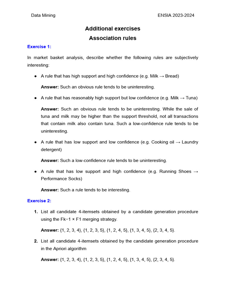 Additional exercises | PDF | Information Science | Statistical Analysis