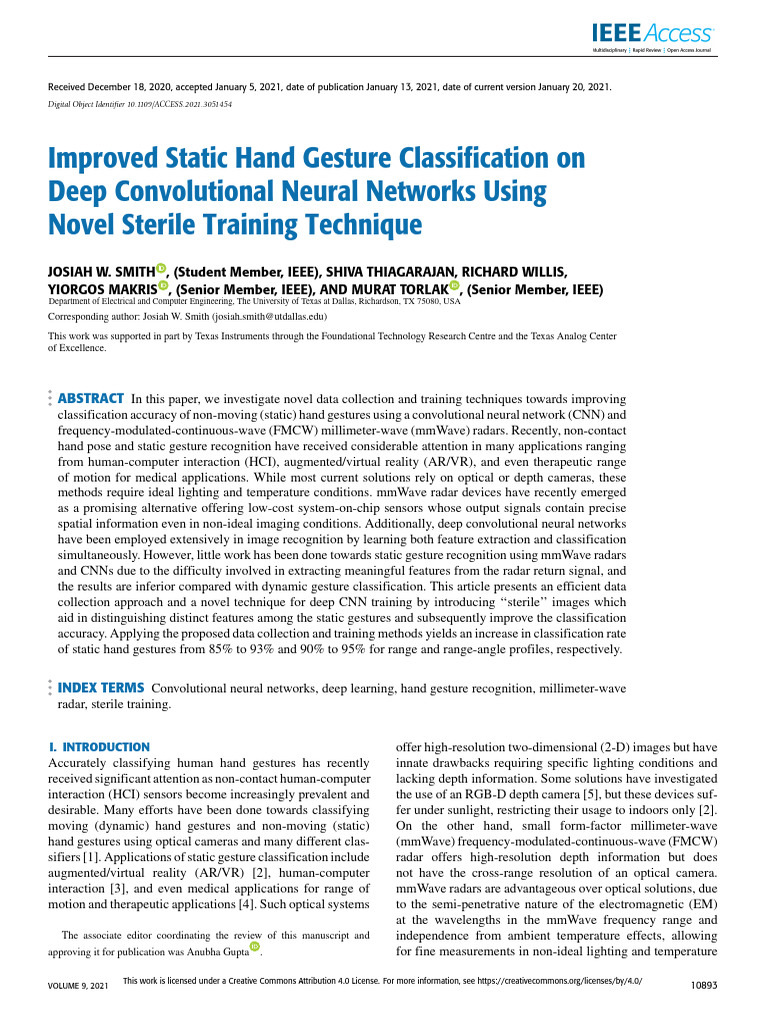 Improved Static Hand Gesture Classification On Deep Convolutional ...