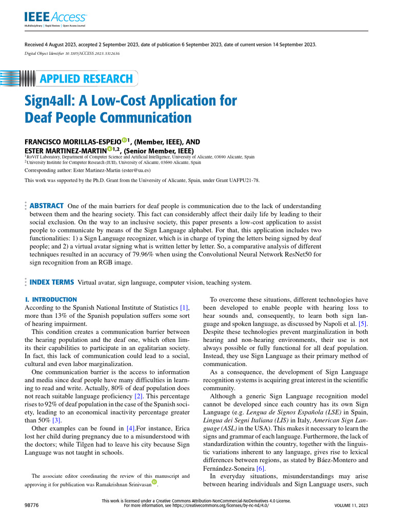 Sign4all_A_Low-Cost_Application_for_Deaf_People_Communication | PDF | Sign Language | Artificial ...