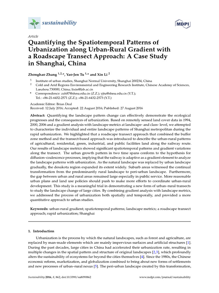 Quantifying The Spatiotemporal | PDF | Ecology | Urbanization