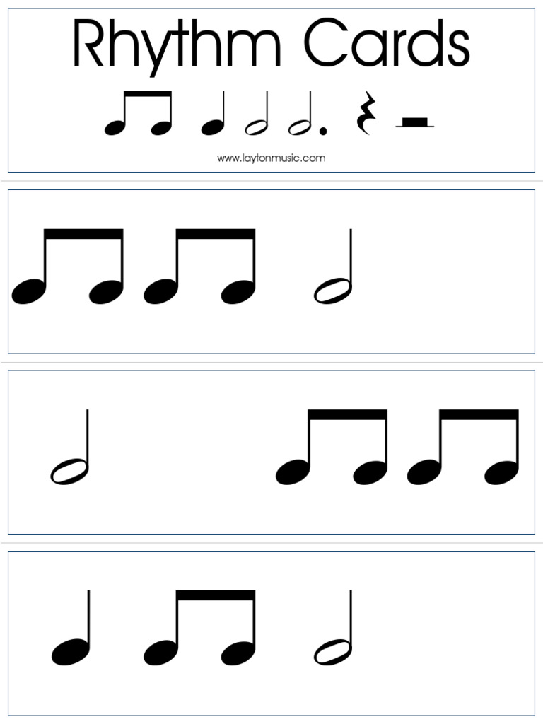 Rhythm Cards Set 3 e Q H DH Notes Q H Rests | PDF