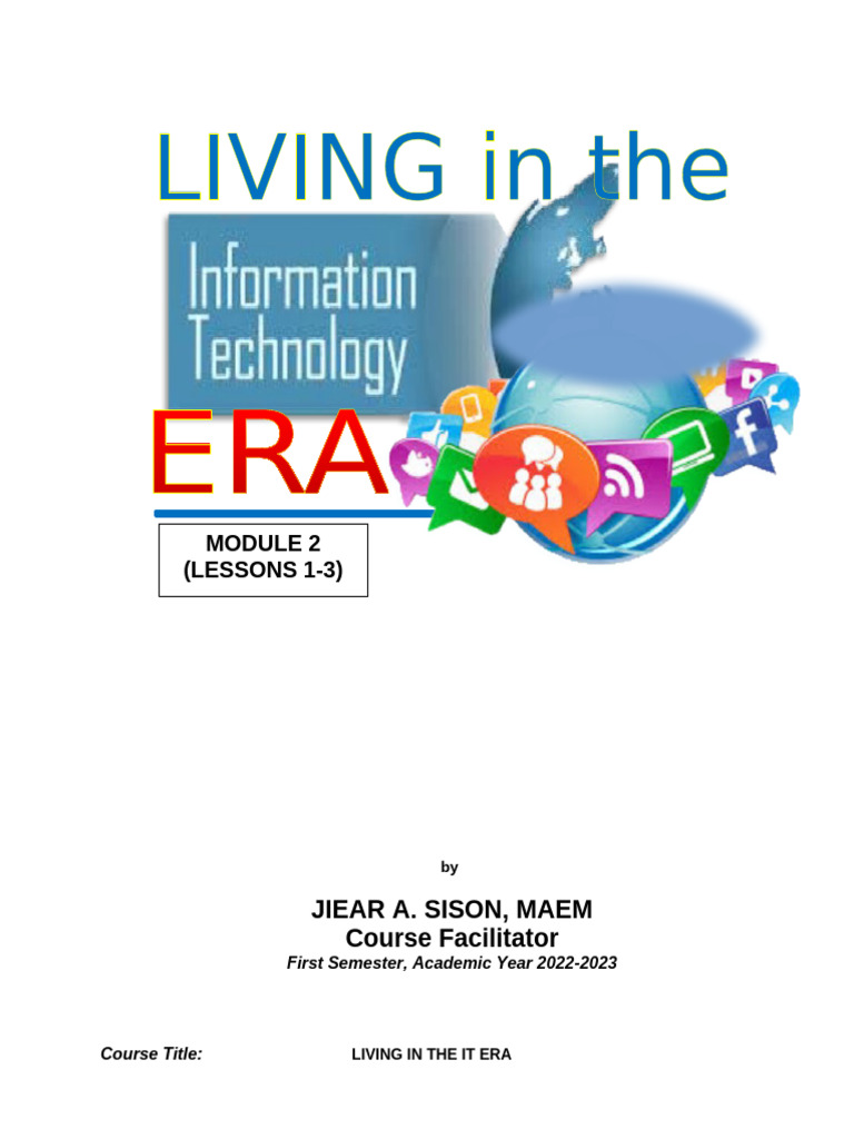 Ge4 Living It Era Mod2 Lessons 1 3 | PDF | Input/Output | Central Processing Unit