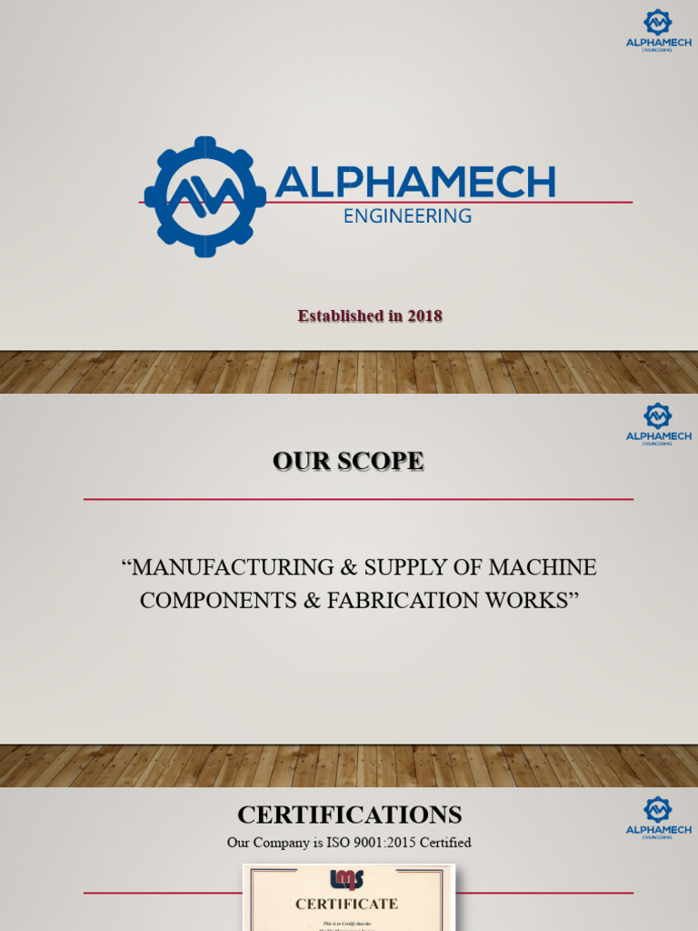 Alphamech Machine Components Overview | PDF | Mechanical Engineering