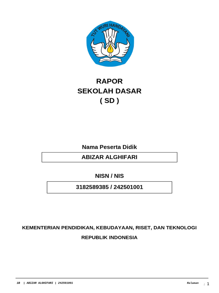 Biodata Rapor 1B 2024 | PDF