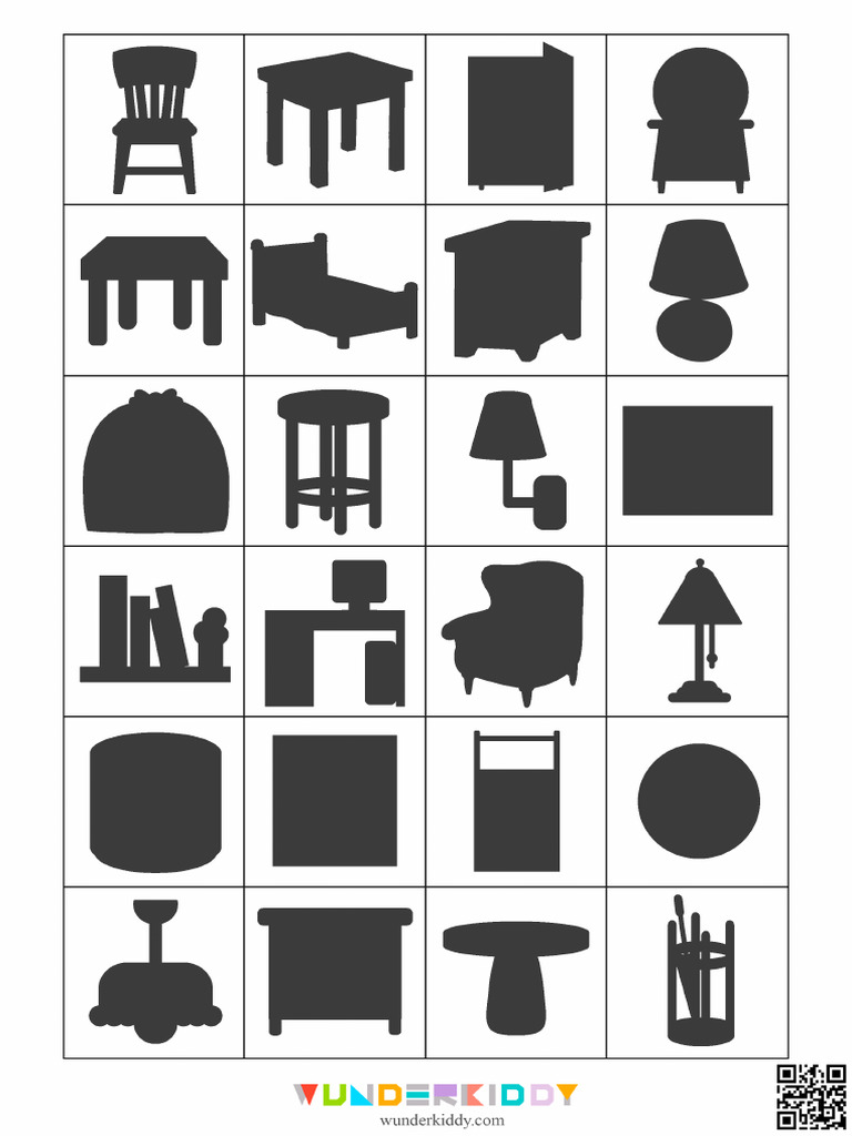 Furniture Shadow Matching Cards | PDF
