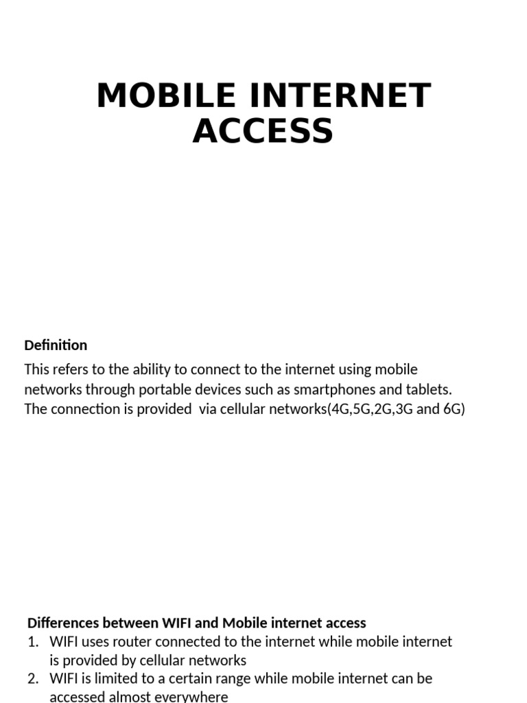 Mobile Internet Access Explained | PDF