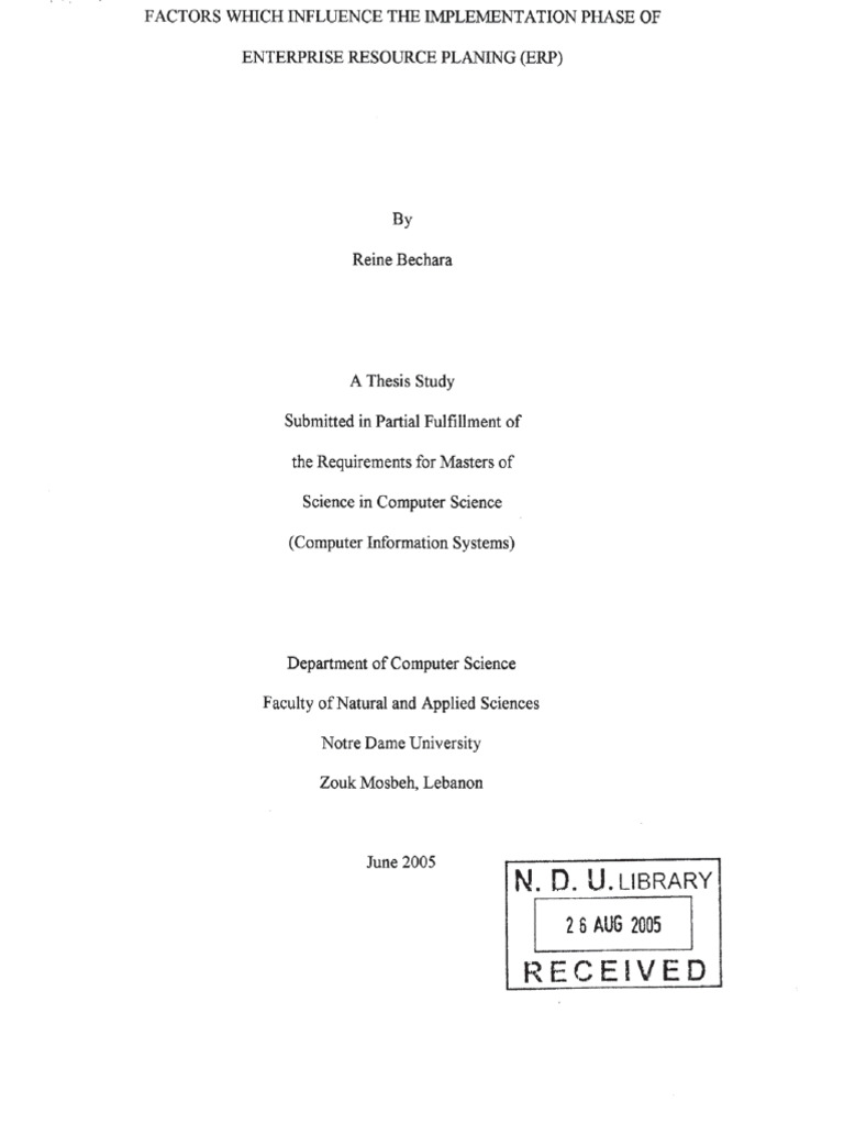 Factors Which Influence The Implementation Phase-Reine Bechara | PDF