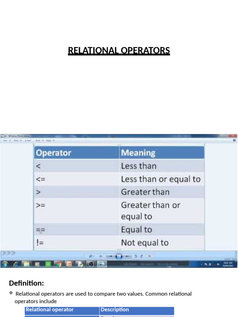 Relational Operators | PDF