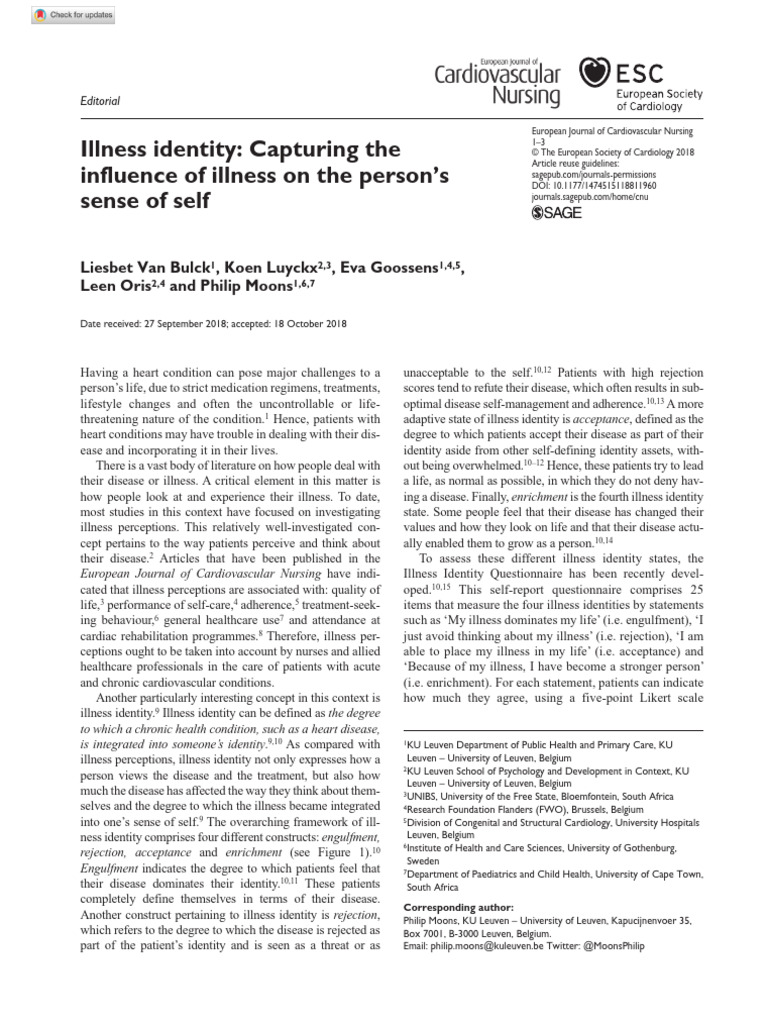 Illness Identity: Capturing The Influence of Illness On The Person's ...