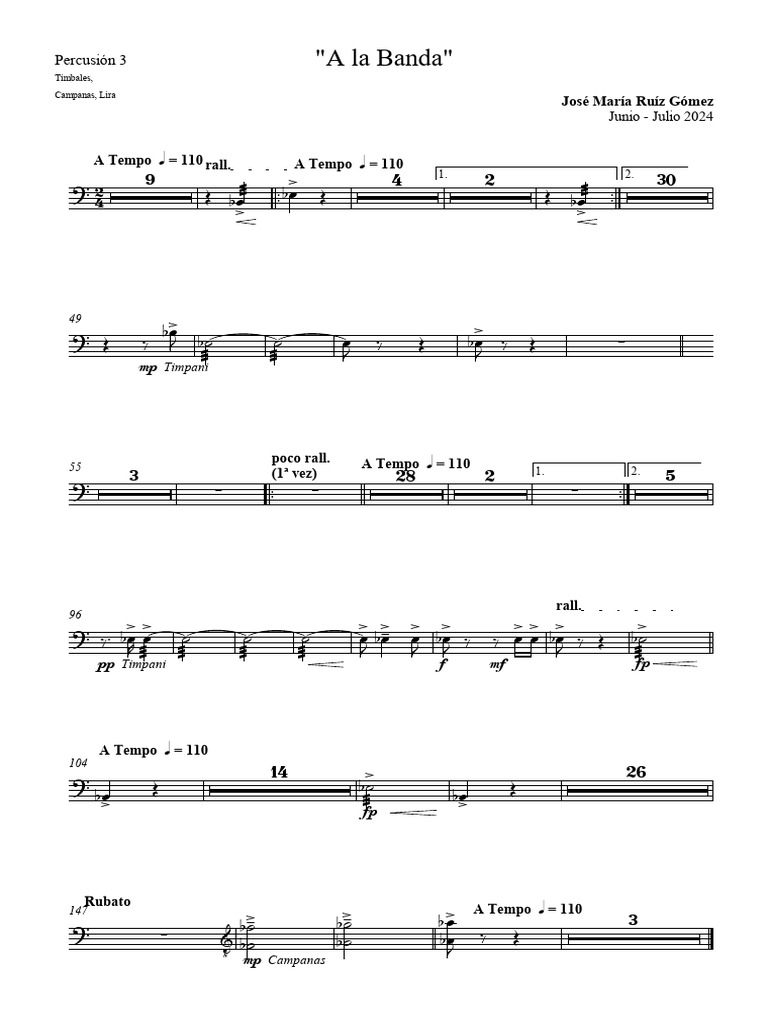 Lira Percussion Arrangement for 2024 | PDF
