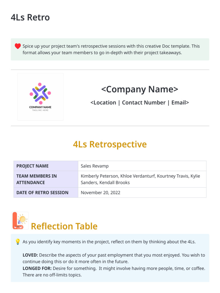 4Ls Retrospective for Sales Revamp | PDF | Brand | Target Audience