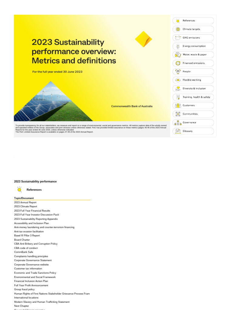 2023 Sustainability Metrics Report | PDF | Governance | Corporate ...