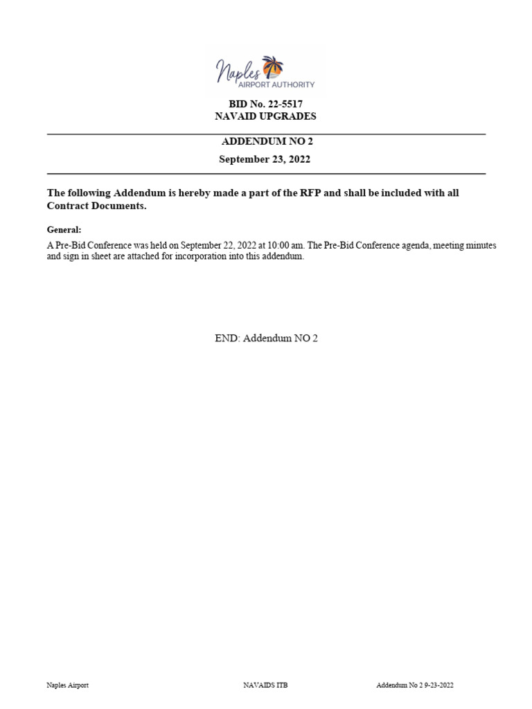 Naples Airport NAVAID Upgrades Addendum | PDF | Airport