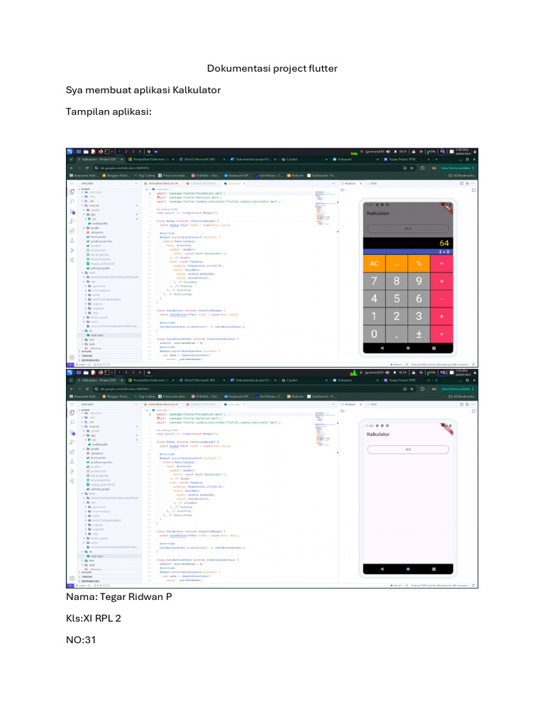 Dokumentasi project flutter | PDF