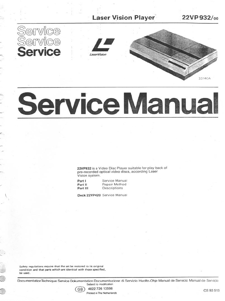 Philips LVP 22VP932 Service Manual | PDF