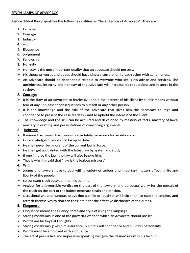 Seven Essential Qualities of Advocacy | PDF | Advocate | Knowledge