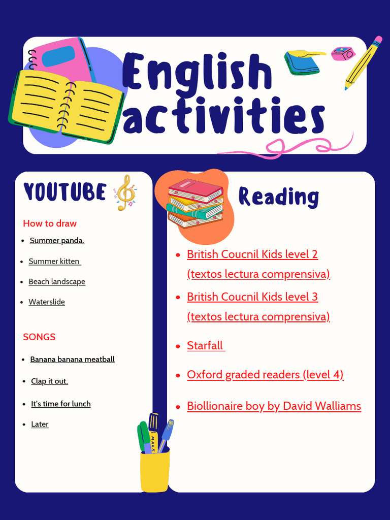 English Learning Activities and Resources | PDF