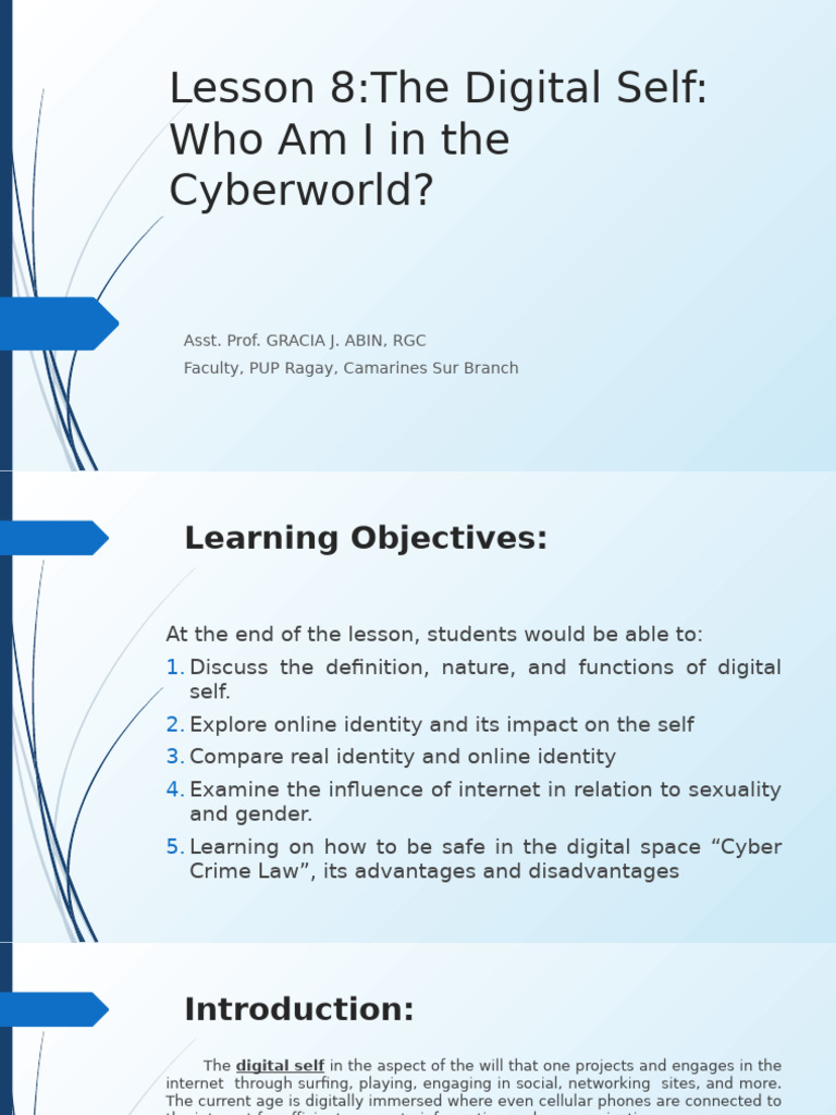 Understanding Digital Self and Identity | PDF | Defamation | Cybercrime