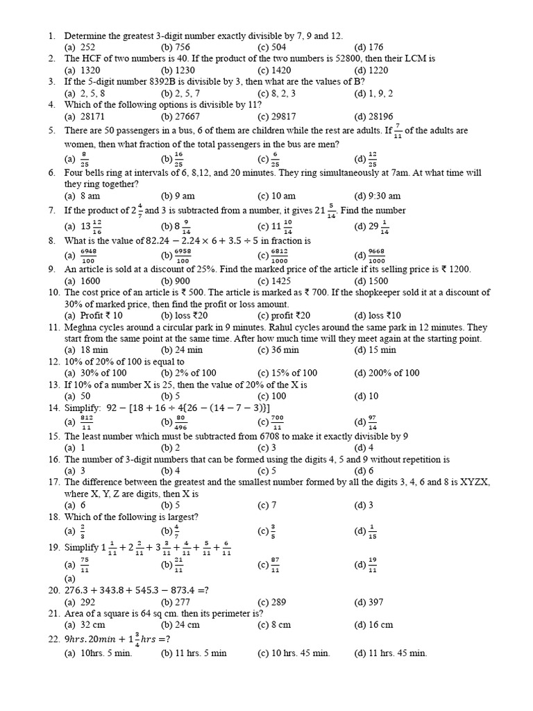 Class_5_mathematics | PDF | Discrete Mathematics | Number Theory