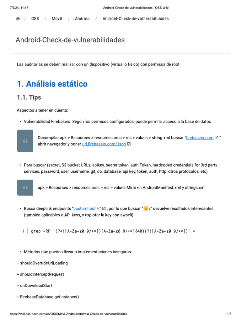 Android Checklist | PDF