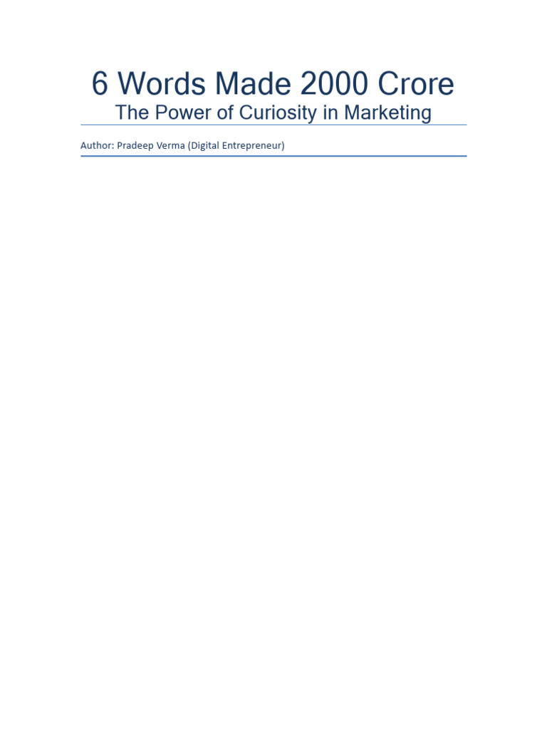Harnessing Curiosity in Marketing | PDF | Curiosity | Empathy