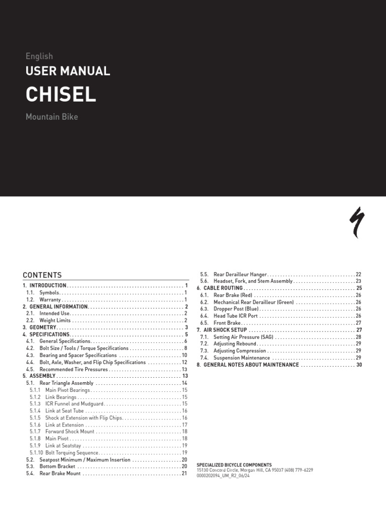 2025 Chisel User Manual English | PDF | Screw | Bearing (Mechanical)