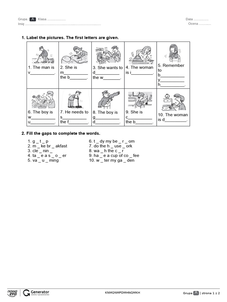 Unit 4 Short Test A VOCABULARY 1 Test - SPE | PDF