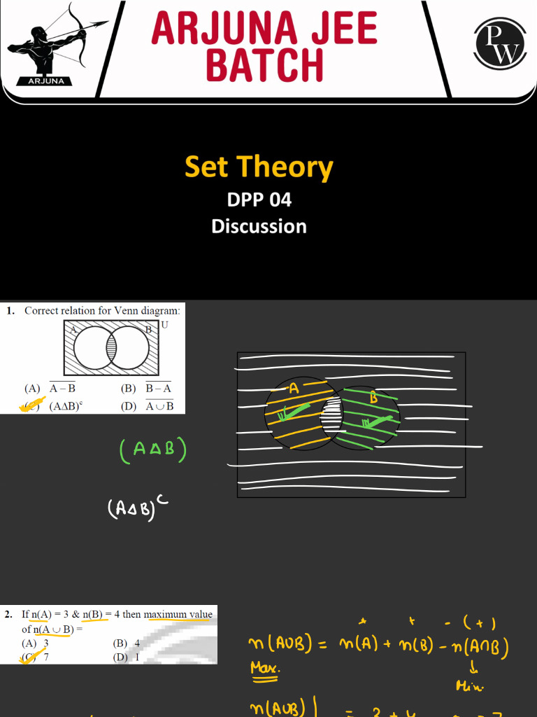 Set Theory - DPP 04 Solution Notes | PDF