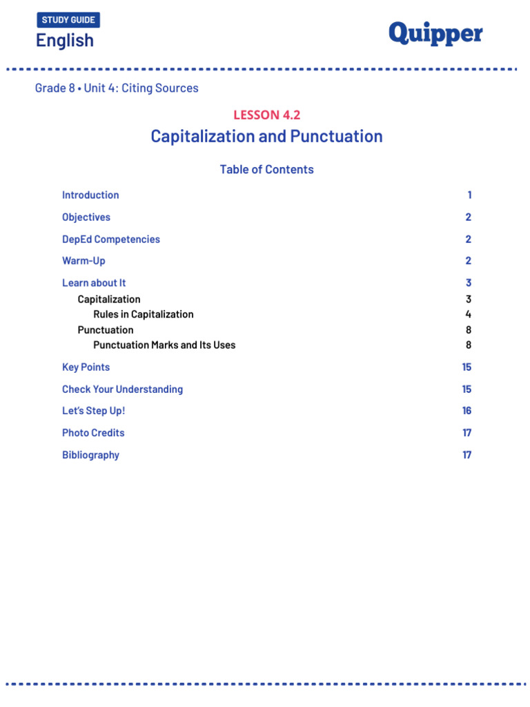 3.2 B Capitalization and Punctuation | PDF | English Language | Ellipsis