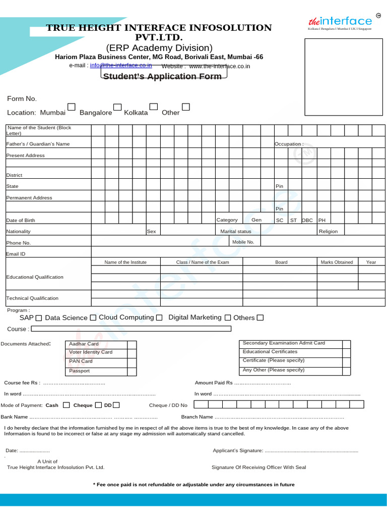 Admission Form_The Interface-converted | PDF | Access Control | Authentication