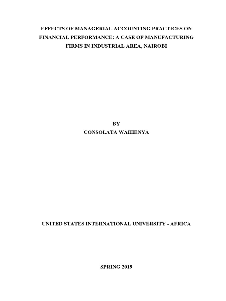 Effects of Managerial Accounting Practic | PDF | Management Accounting | Cost Accounting