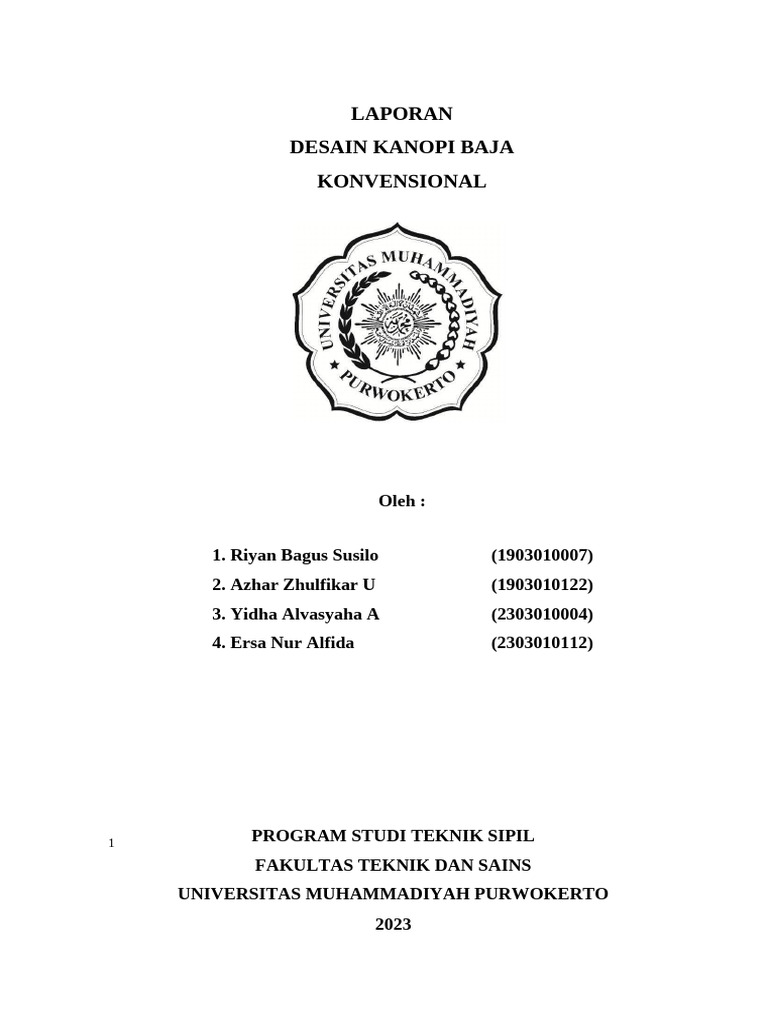 Laporan Desain Kanopi Fixs | PDF