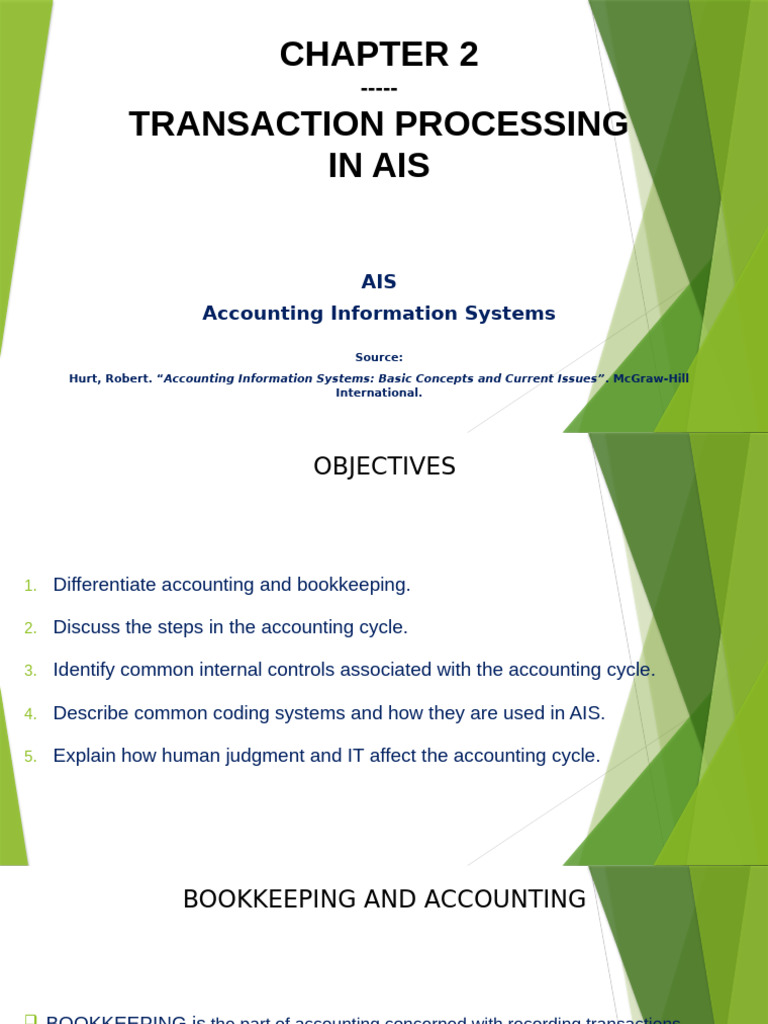 C02 Transacation Processing In Ais Pdf Bookkeeping Business Economics