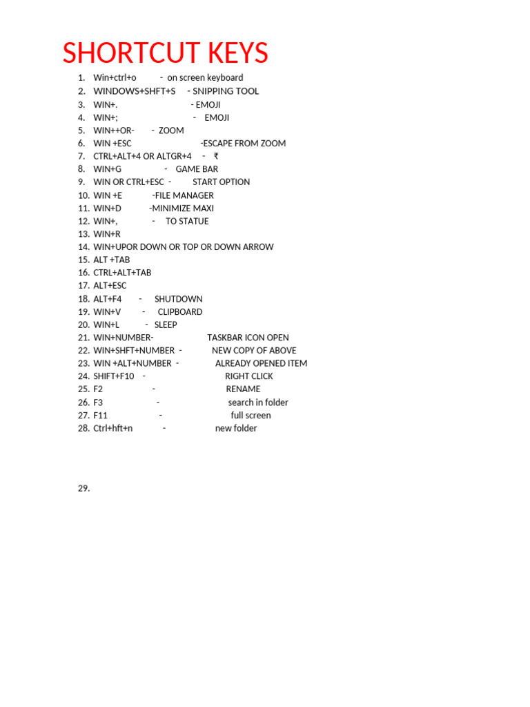 Essential Windows Shortcut Keys Guide | PDF