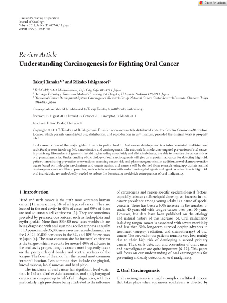 Journal of Oncology - 2011 - Tanaka - Understanding Carcinogenesis For ...